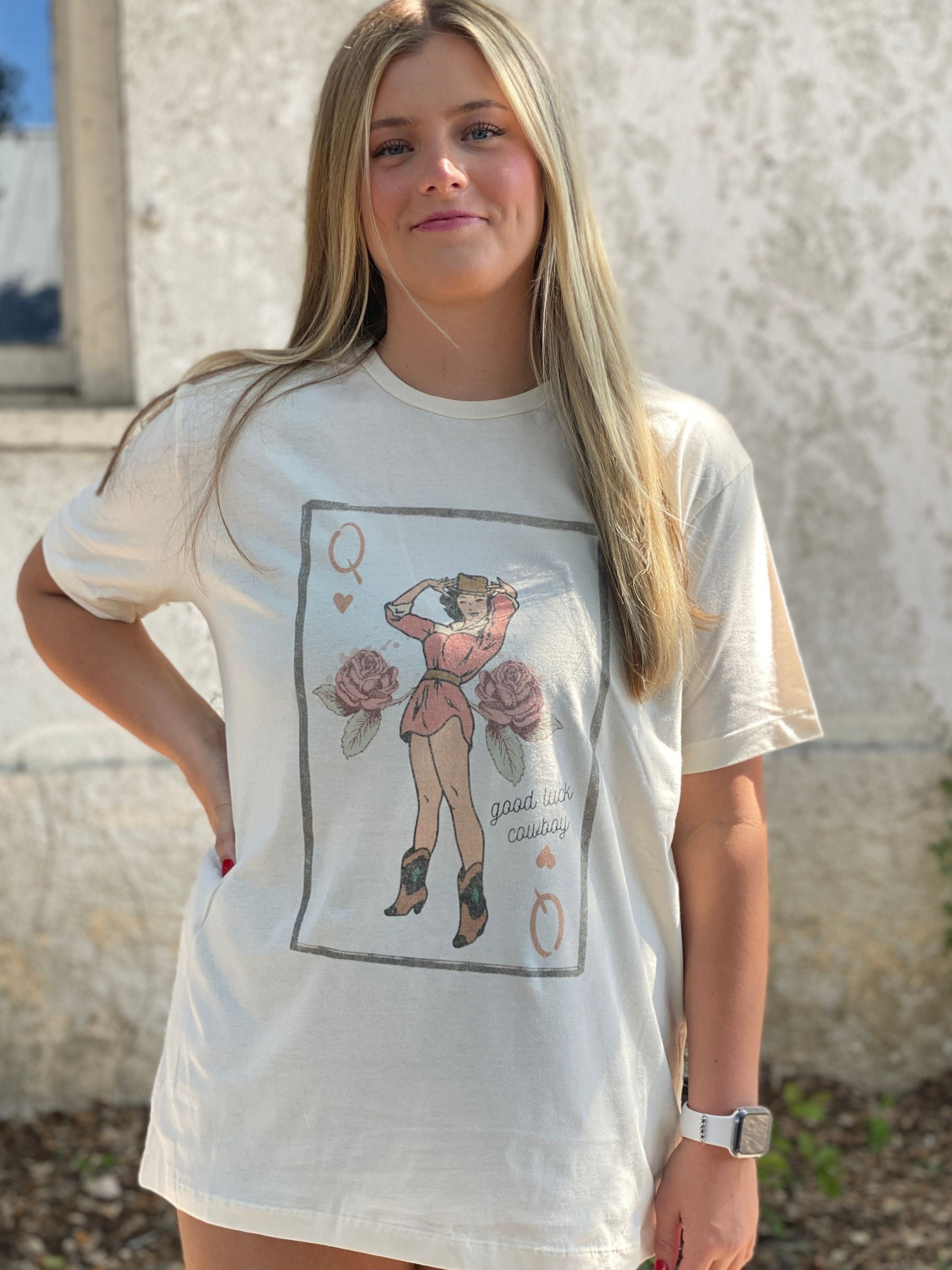2703 Good Luck Cowboy Card Tee – J.Forks Designs